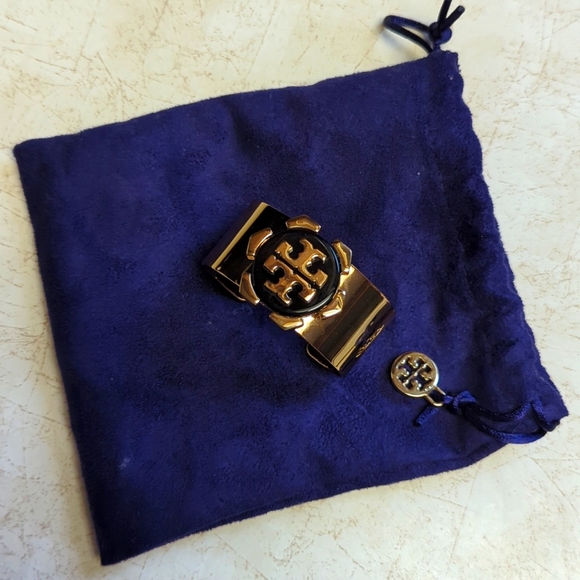 Tory Burch | Jewelry | Tory Burch Goldblack Cuff | Poshmark